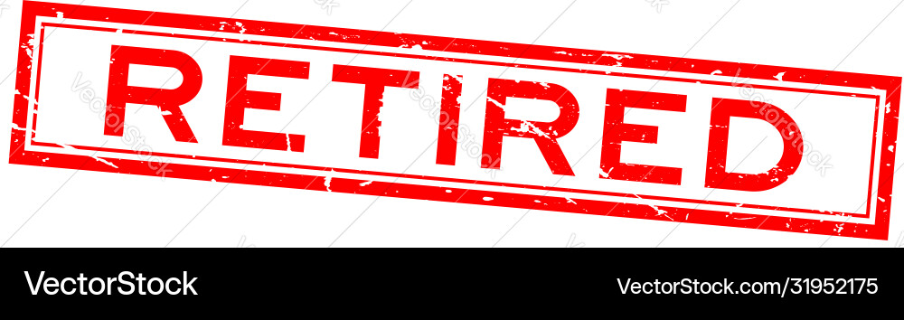 Grunge red retired word square rubber seal stamp Vector Image