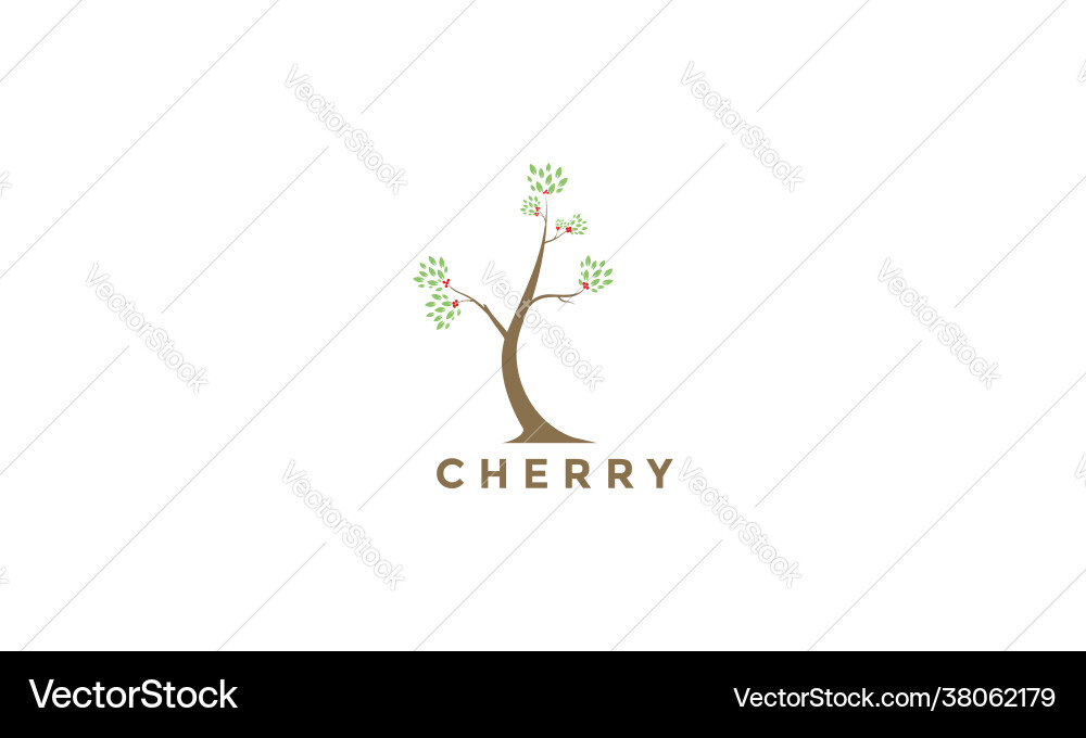 Colorful cherry tree logo symbol icon graphic Vector Image
