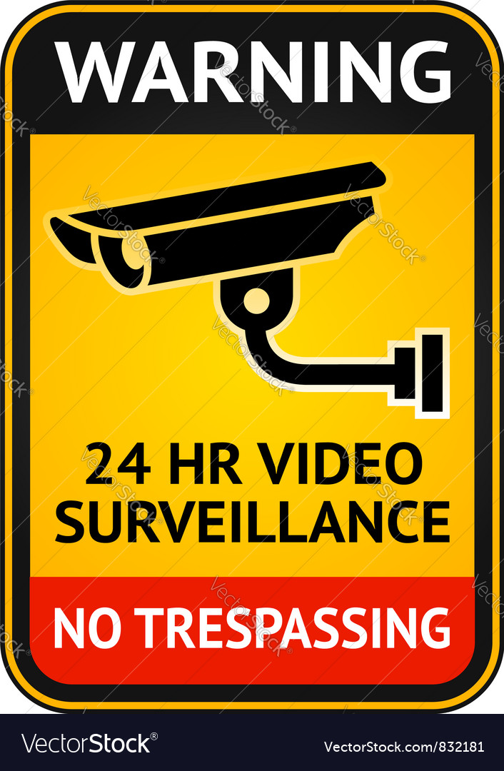 Video surveillance sign Royalty Free Vector Image