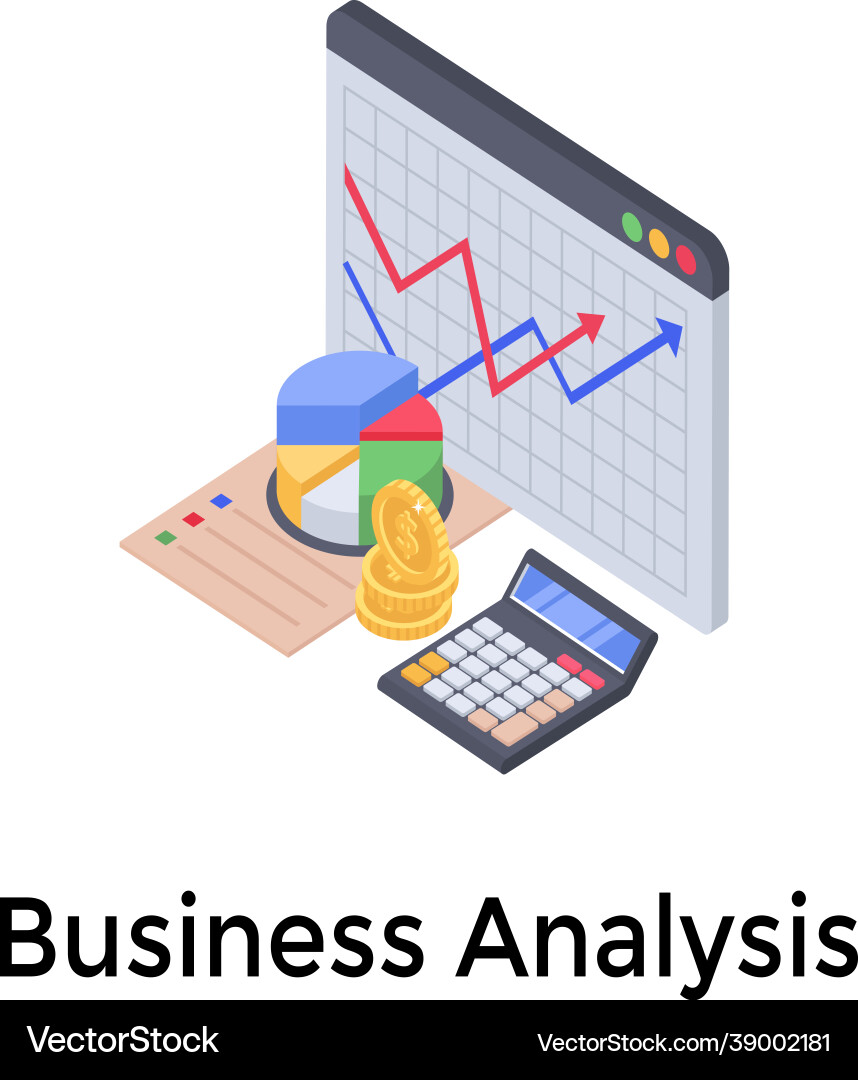 Online business analysis Royalty Free Vector Image