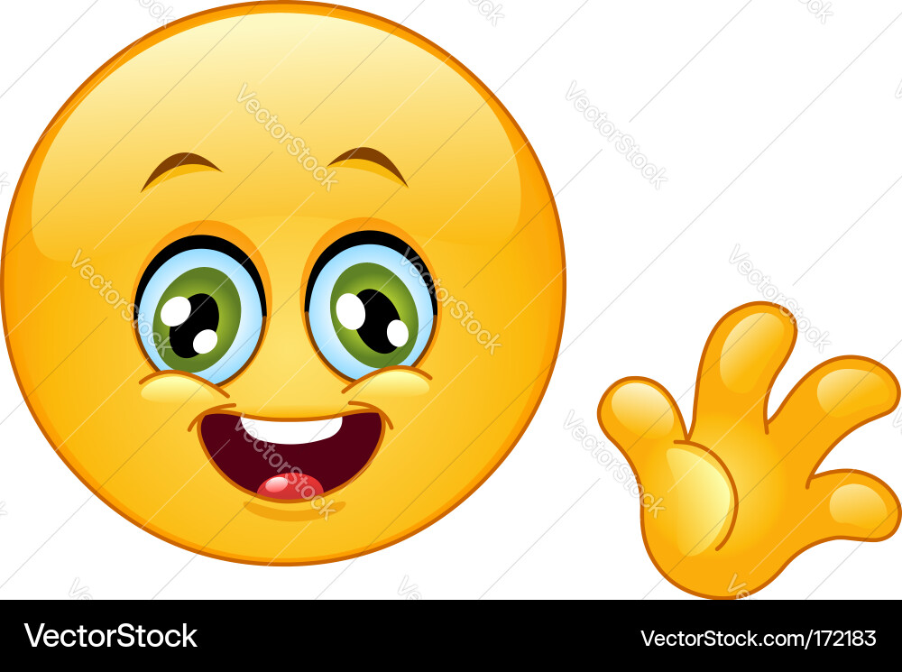 Hello emoticon Royalty Free Vector Image - VectorStock