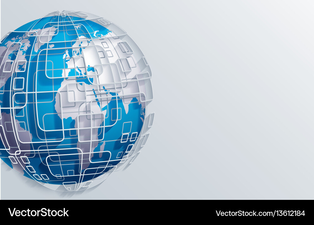 Modern technology concept background global Vector Image