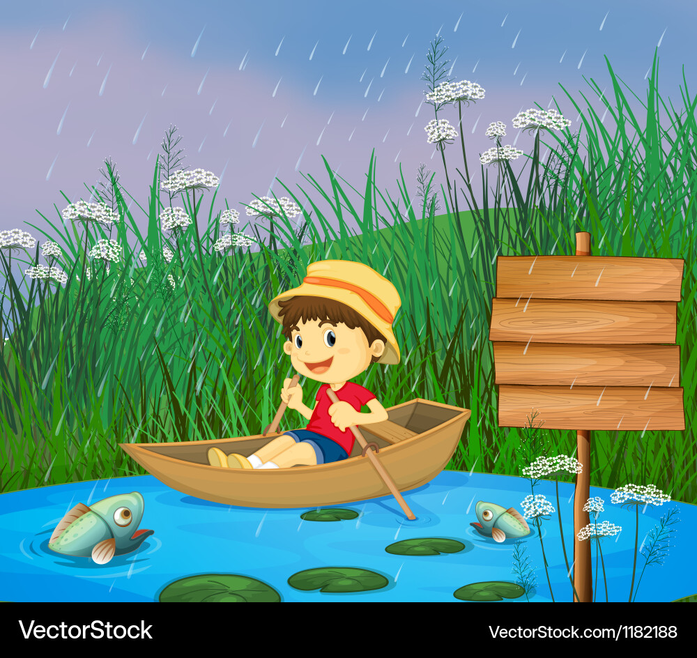 Cartoon Riverboat Boy Royalty Free Vector Image