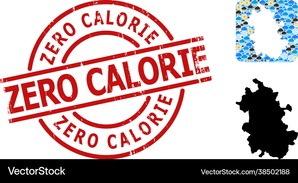 Textured zero calorie stamp and hole weather Vector Image