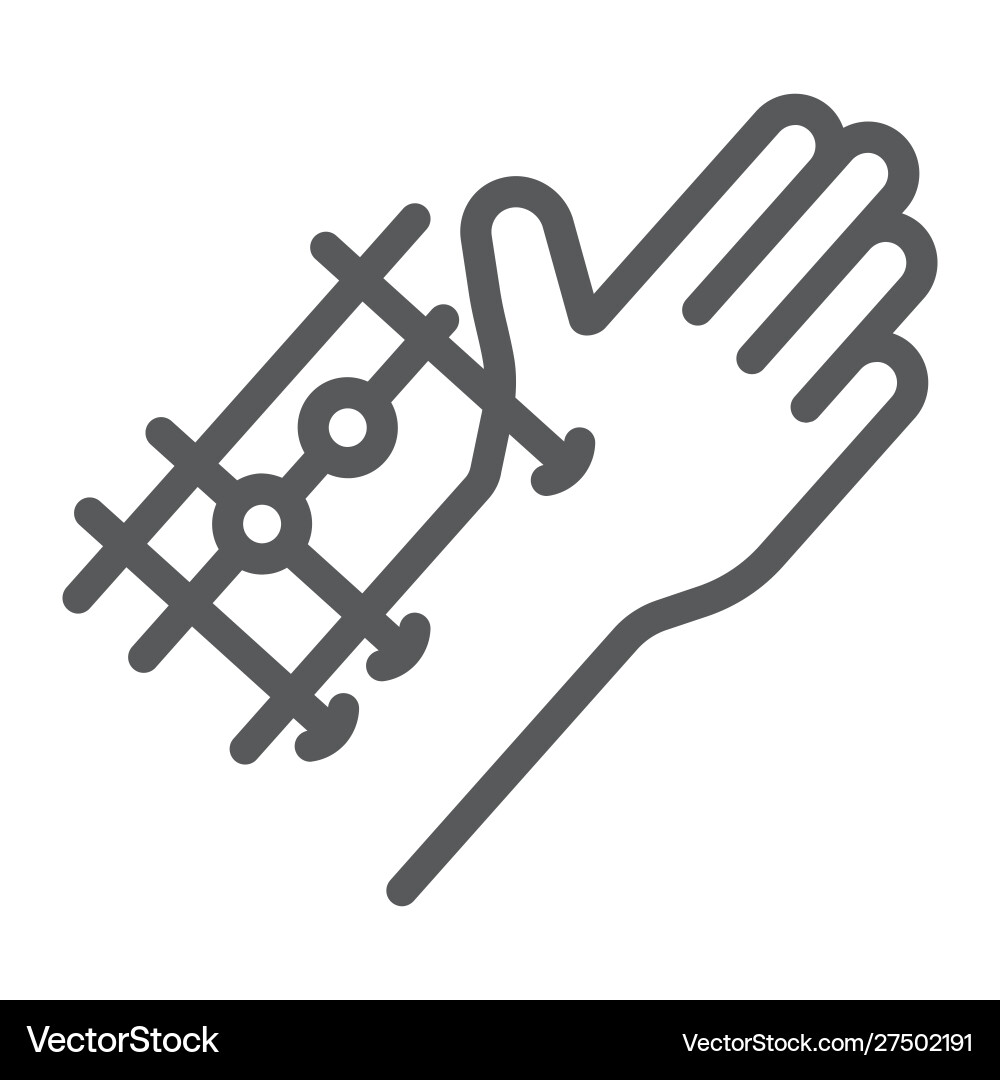 Fixation joints surgery line icon medical Vector Image