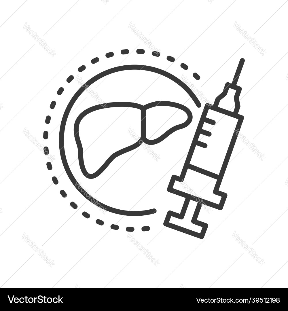 Hepatitis vaccine - line design single Royalty Free Vector