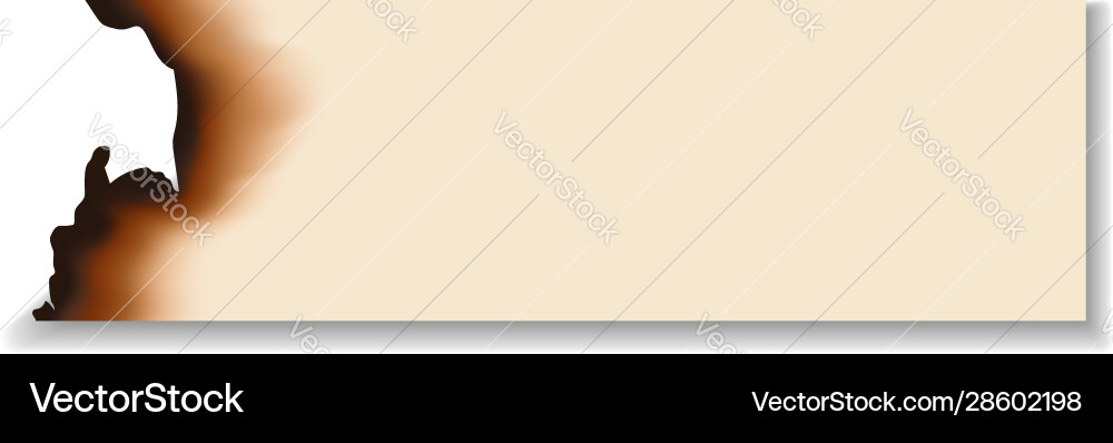 Piece paper with burnt edges isolated page Vector Image