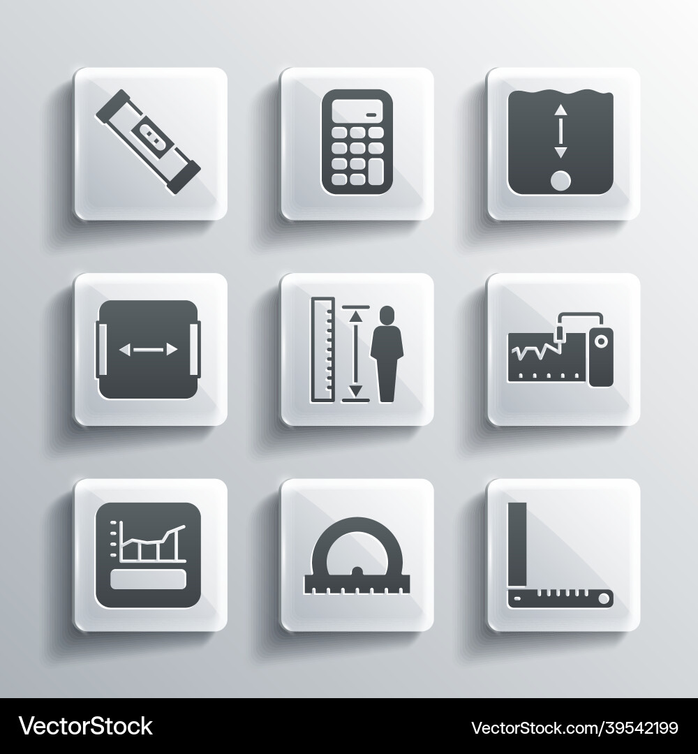 Set protractor corner ruler measuring instrument Vector Image