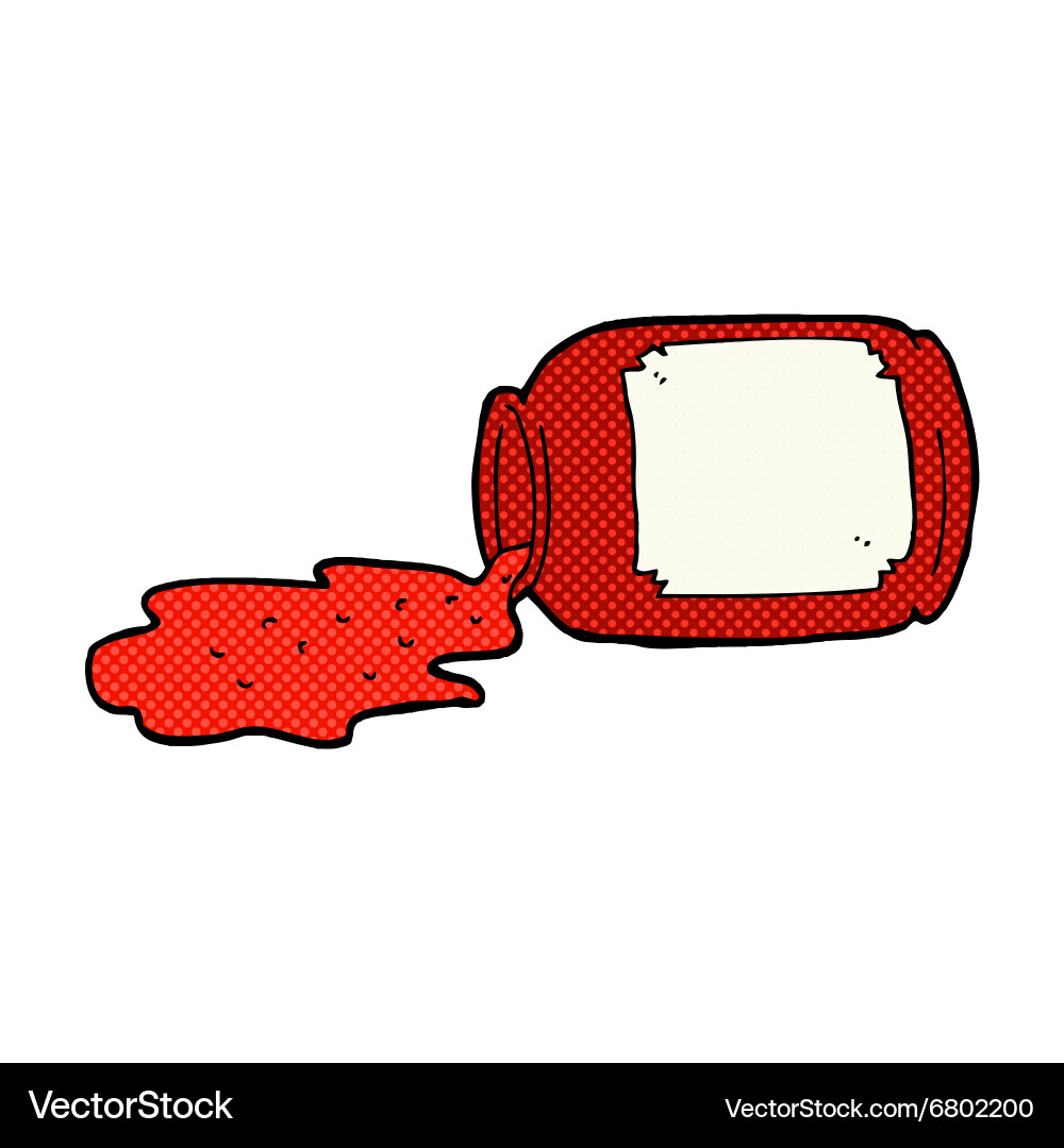 Comic cartoon spilled jam Royalty Free Vector Image