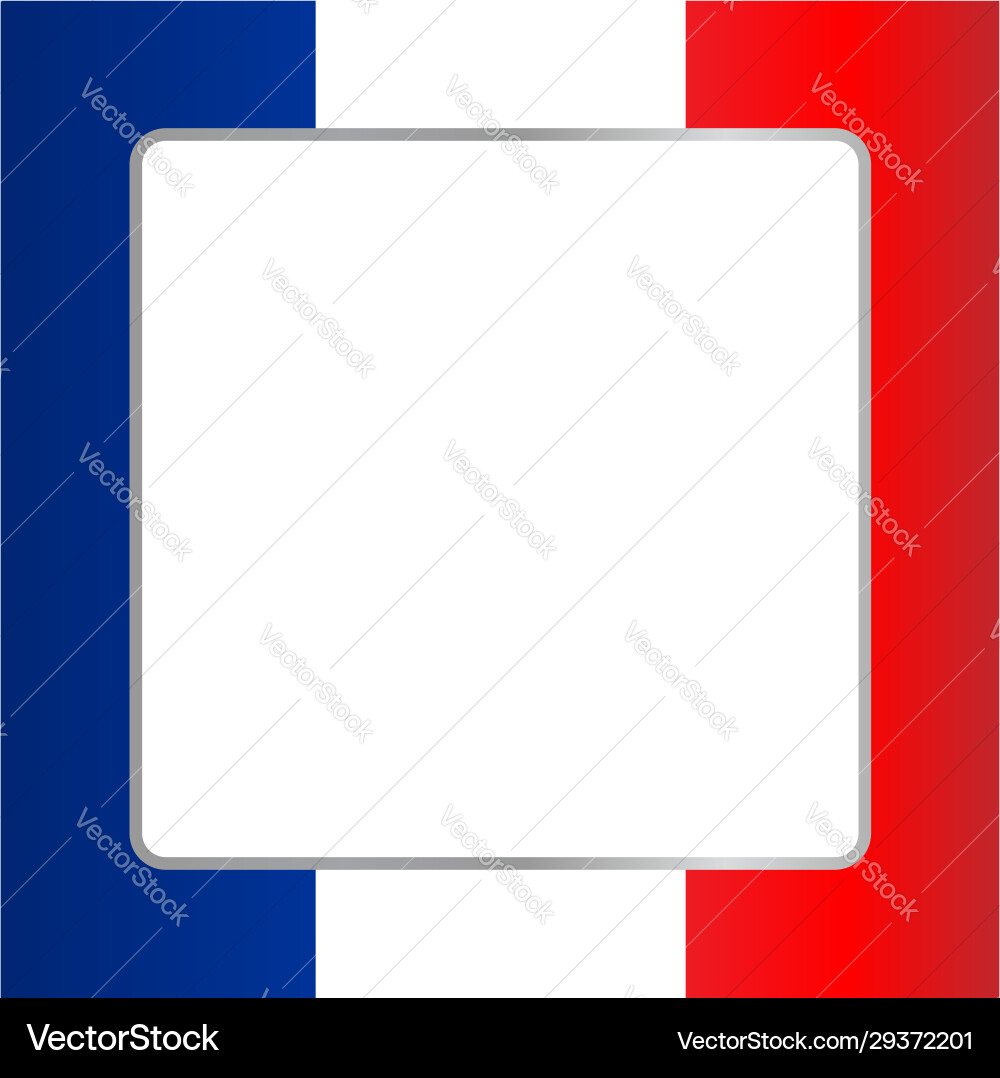 French flag symbolic frame Royalty Free Vector Image
