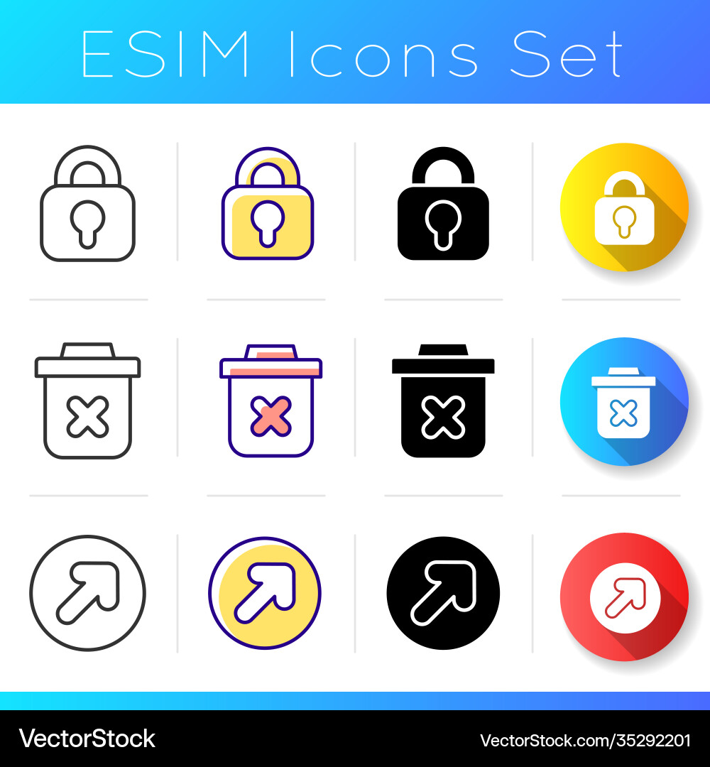 Interface for mobile application icons set Vector Image