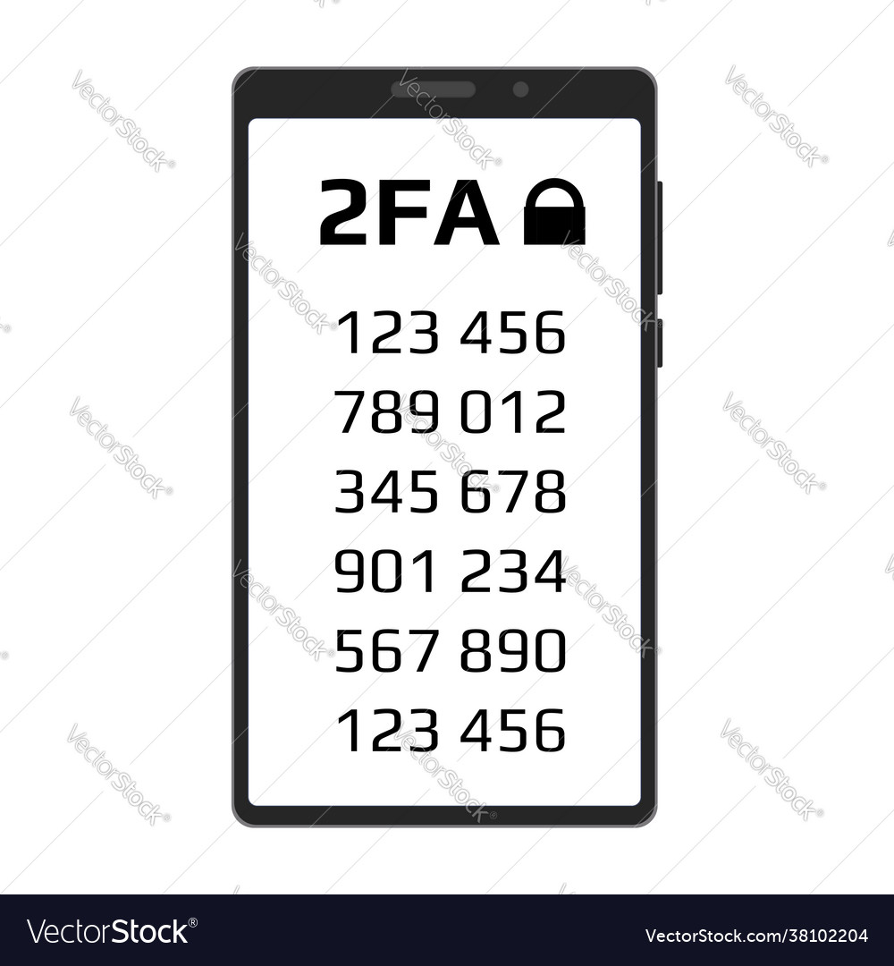 Two factor authentication 2fa concept Royalty Free Vector