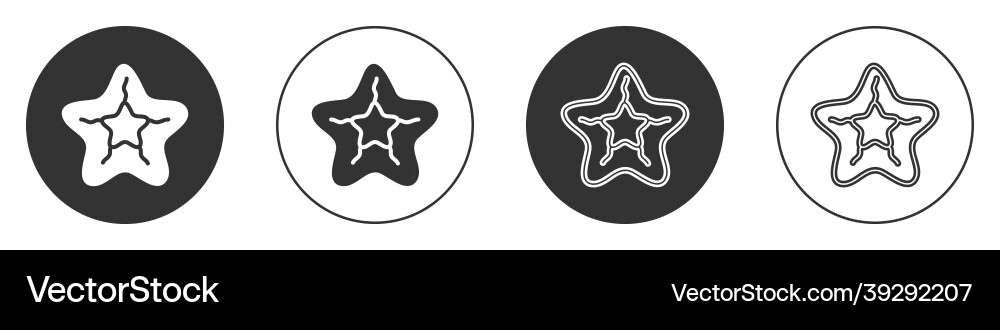 Black starfish icon isolated on white background Vector Image