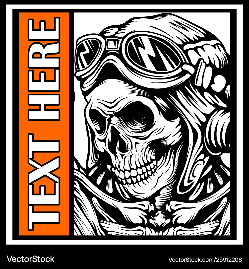 Skull with motorcycle goggles Royalty Free Vector Image