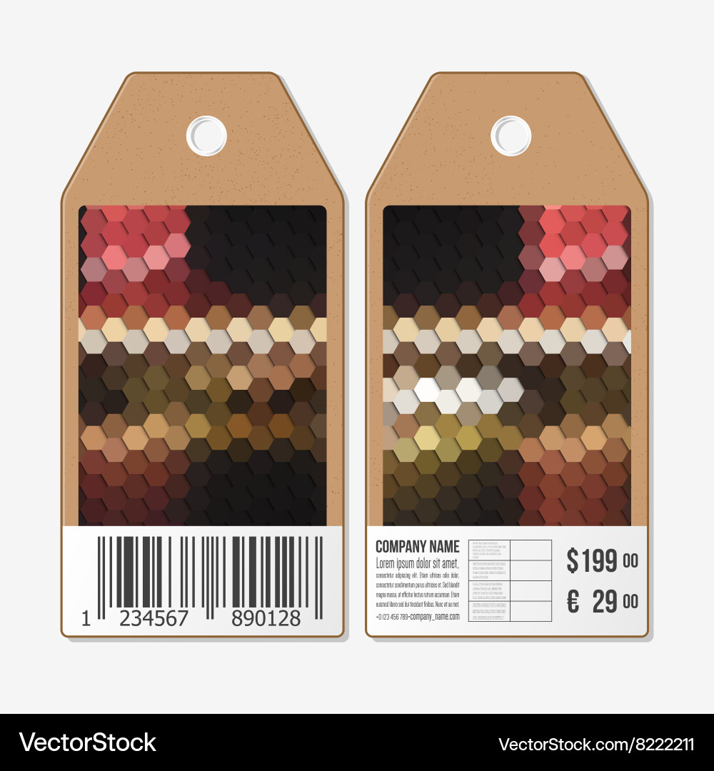 Tags design on both sides cardboard sale Vector Image