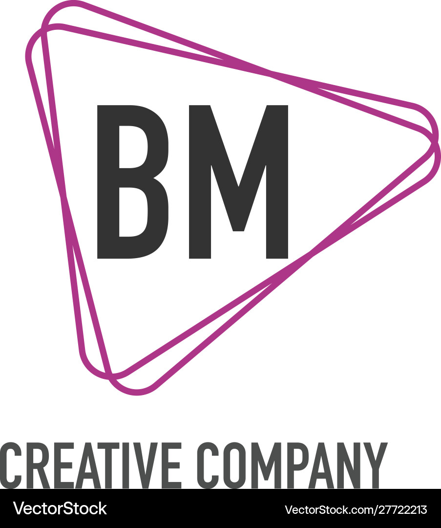 Initial letter bm triangle design logo concept Vector Image