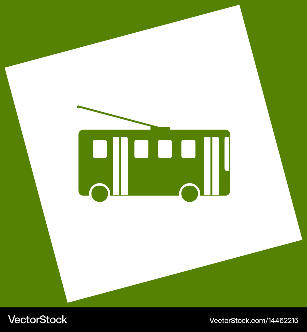 Trolleybus sign white icon obtained Royalty Free Vector