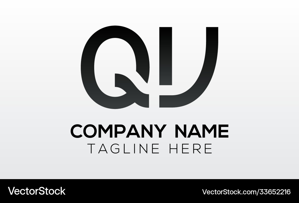 Initial letter qu logo design with modern Vector Image