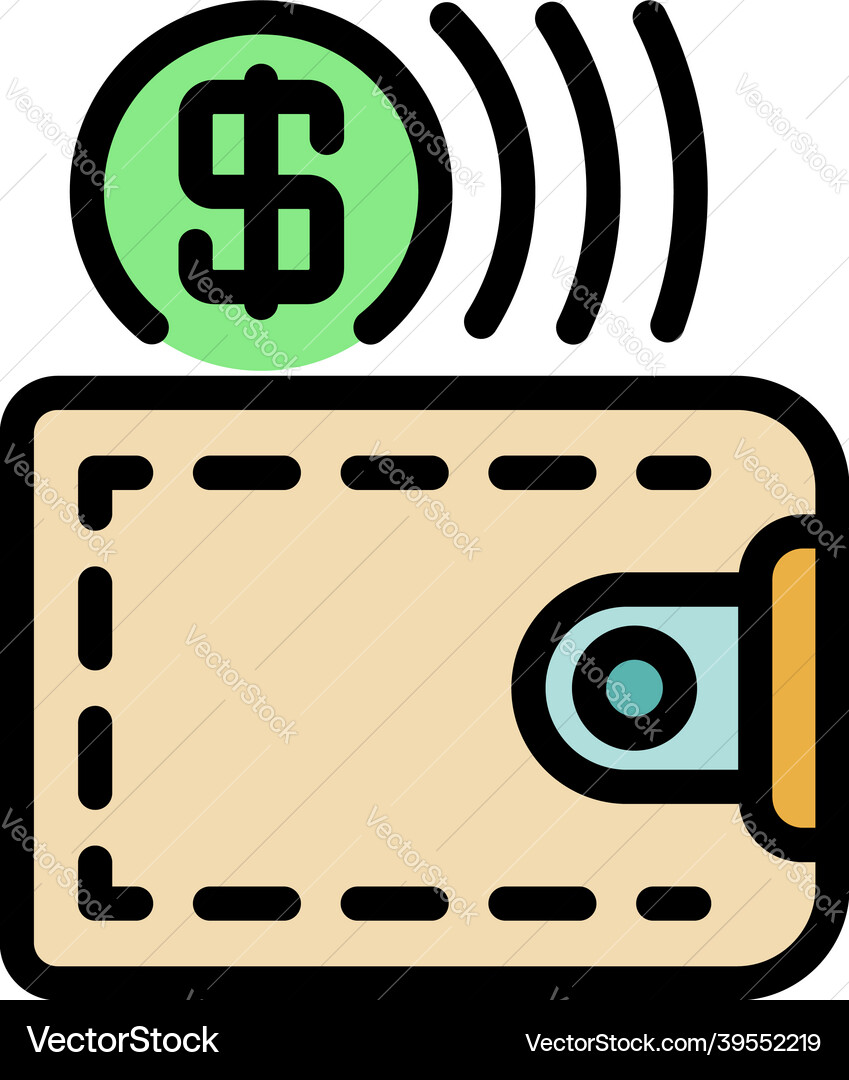 Wireless payment icon color outline Royalty Free Vector
