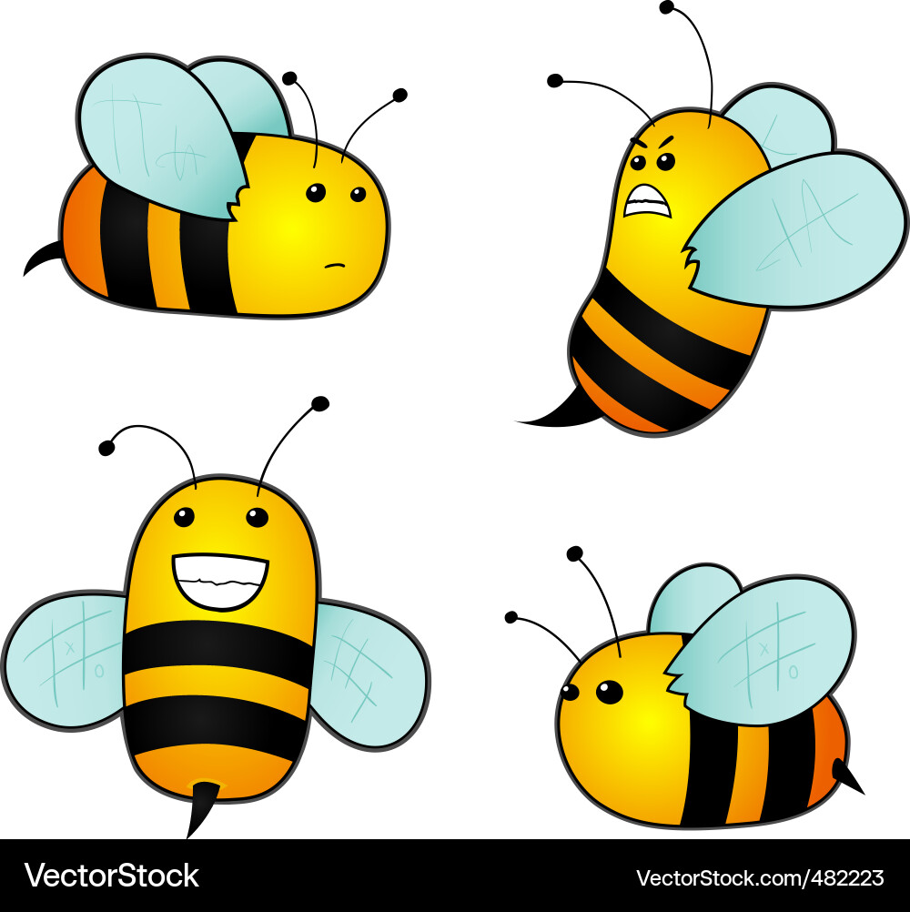 Cartoon bees Royalty Free Vector Image - VectorStock