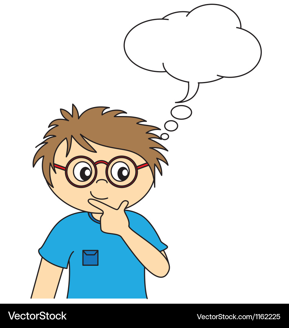 Child thinking Royalty Free Vector Image - VectorStock
