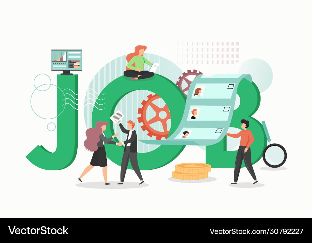 Job concept flat design hr Royalty Free Vector Image
