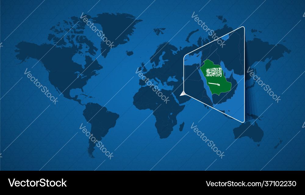 Detailed world map with pinned enlarged map Vector Image