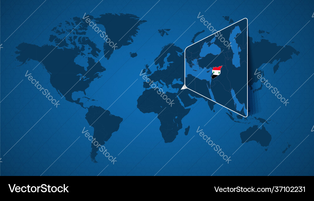 Detailed world map with pinned enlarged map Vector Image