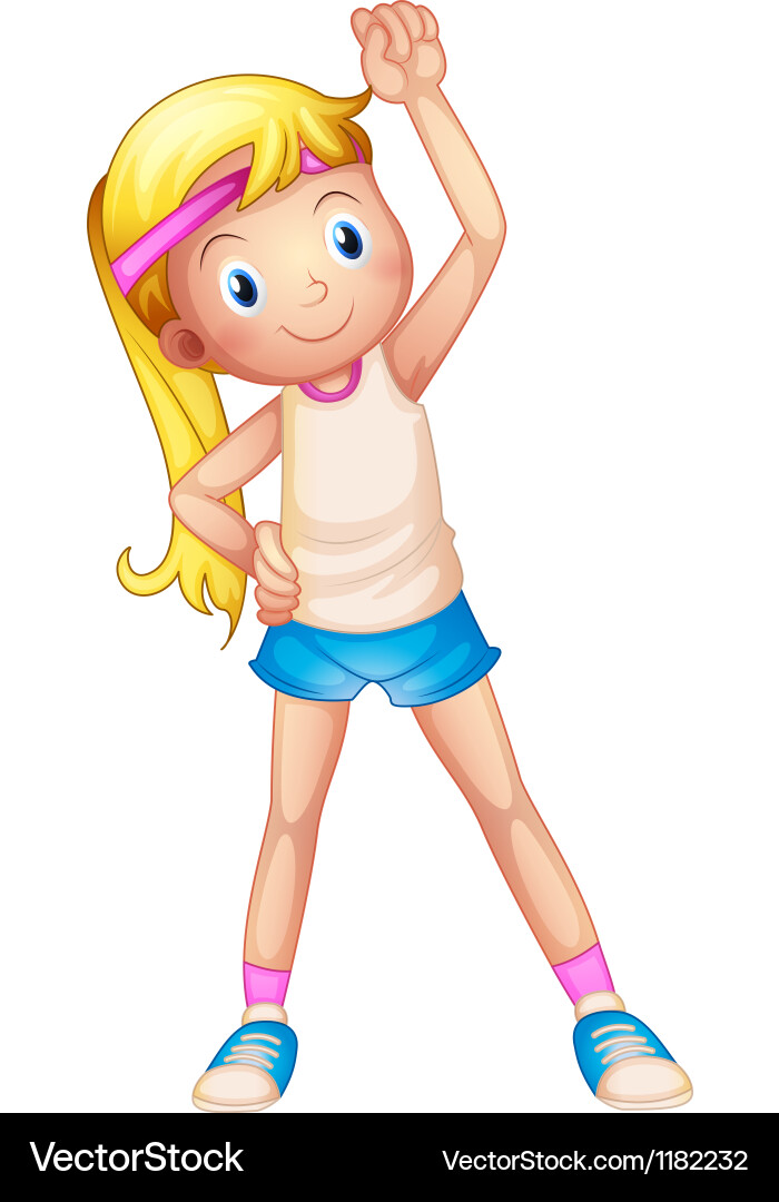 Cartoon Exercising Girl Royalty Free Vector Image