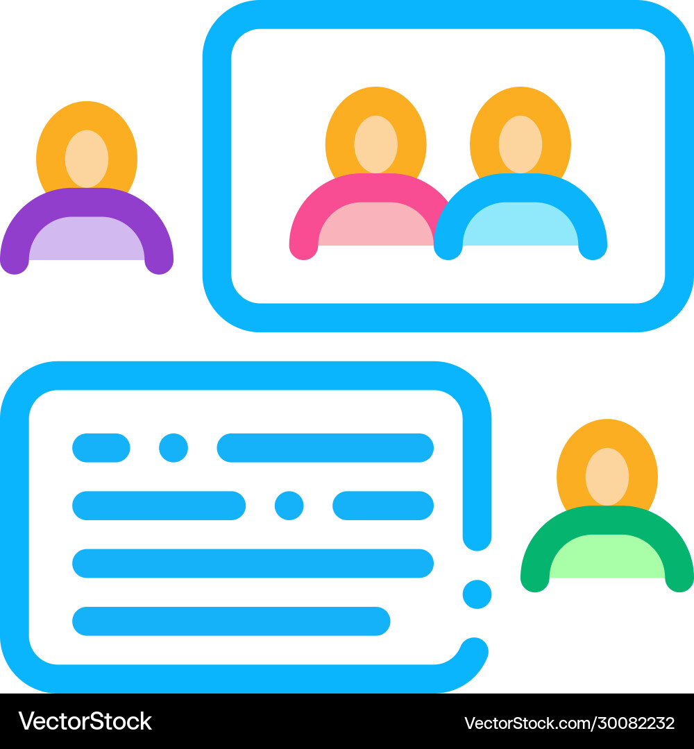 People discussing icon outline Royalty Free Vector Image