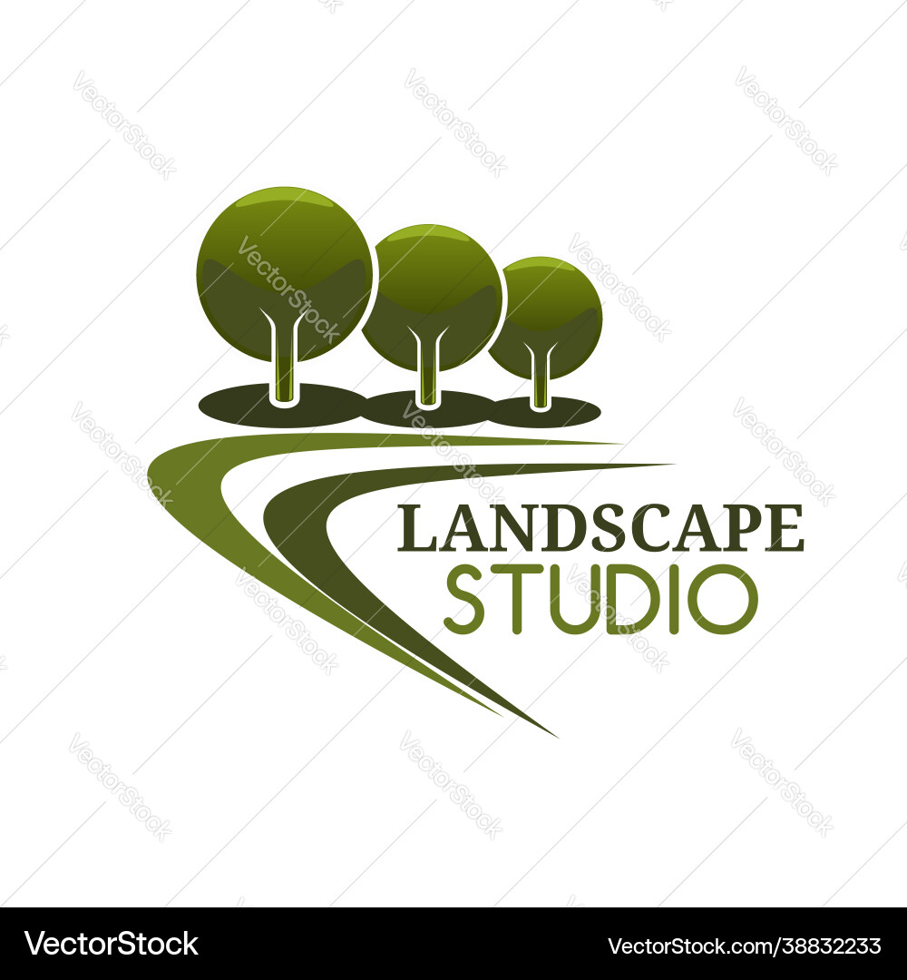Landscape design service icon garden park trees Vector Image