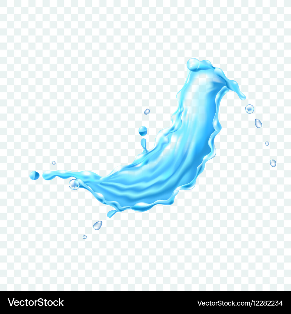 Realistic water splash on transparent background Vector Image