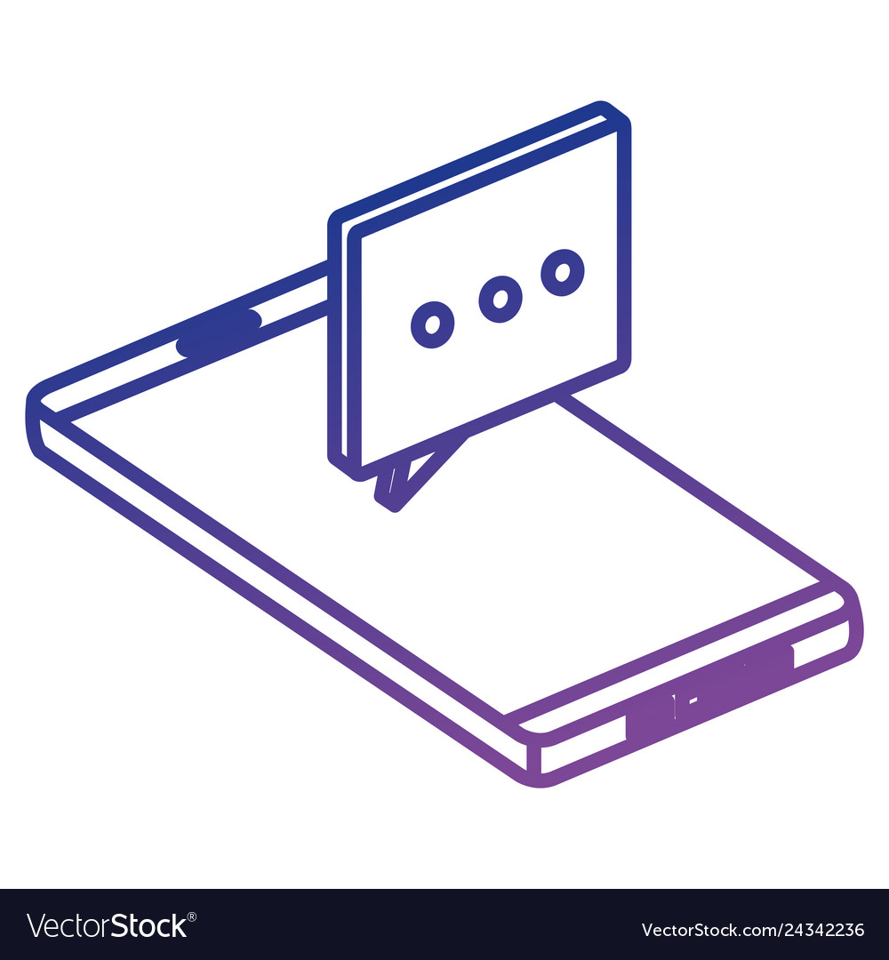 Smartphone device with speech bubble Royalty Free Vector