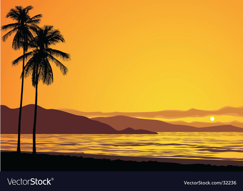 Sunset Royalty Free Vector Image - VectorStock