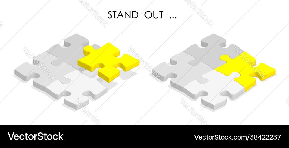 Pieces puzzle are connected together bright Vector Image