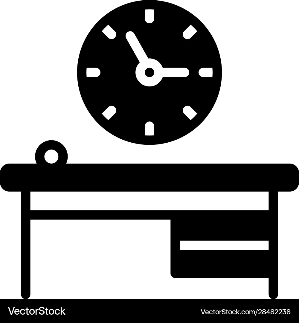 Office clock Royalty Free Vector Image - VectorStock