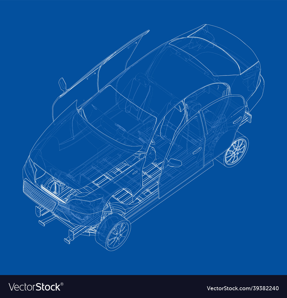 Assembling electric car Royalty Free Vector Image