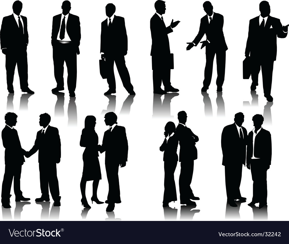 Office people silhouettes Royalty Free Vector Image