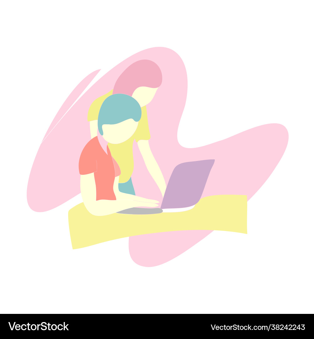 Graphic people who study and work 4 Royalty Free Vector