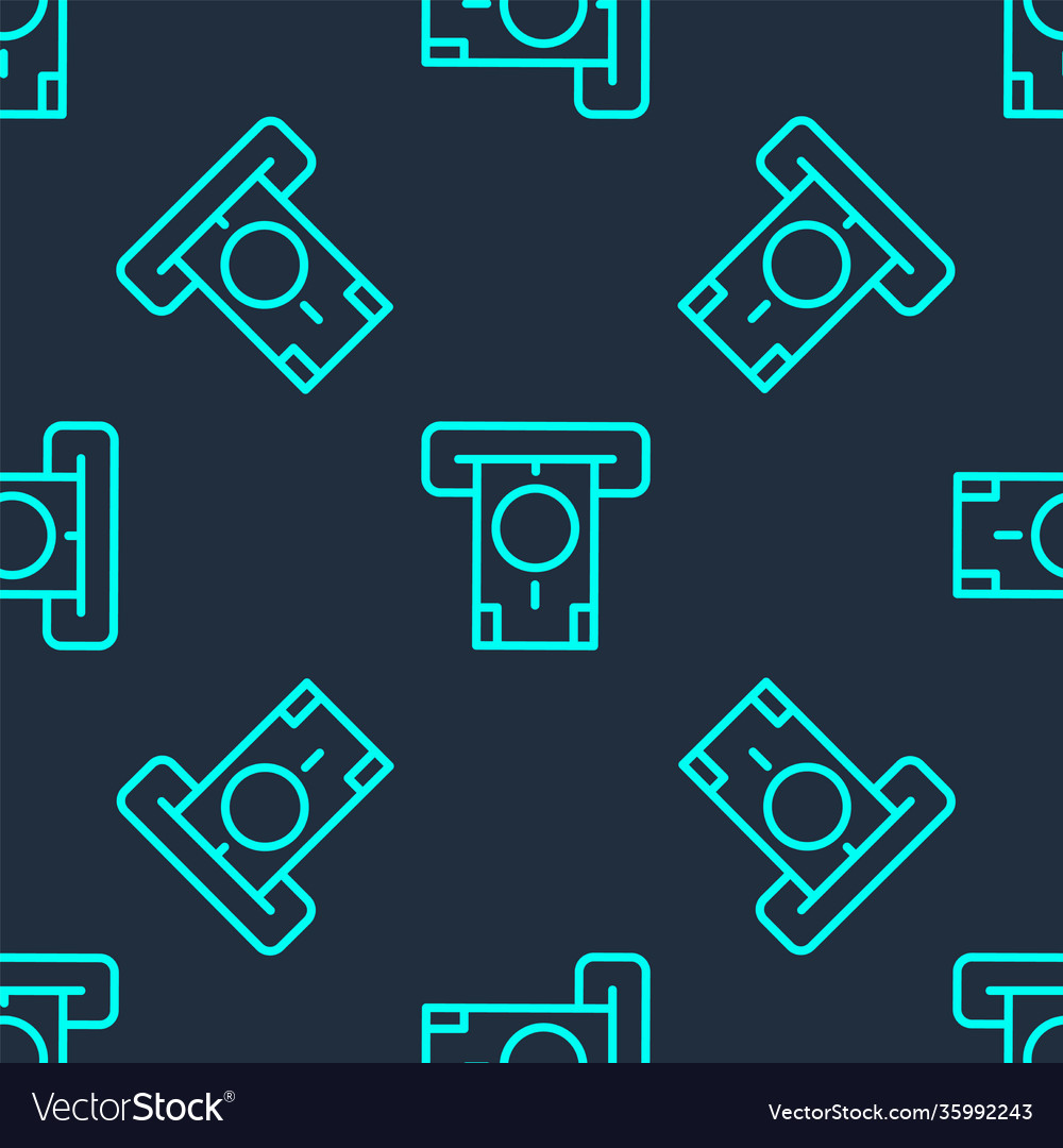 Green line atm - automated teller machine Vector Image