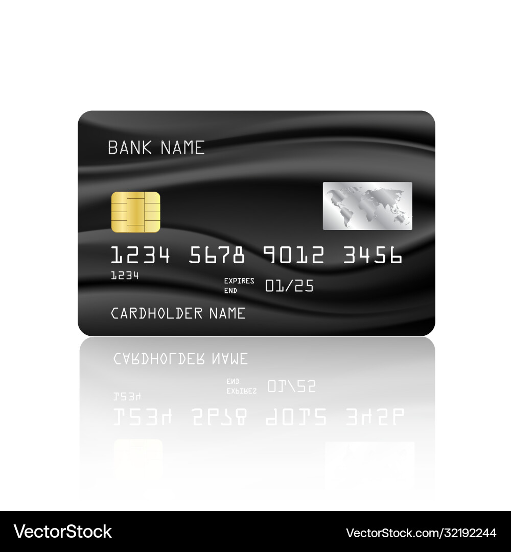 Credit card with abstract black mesh design Vector Image