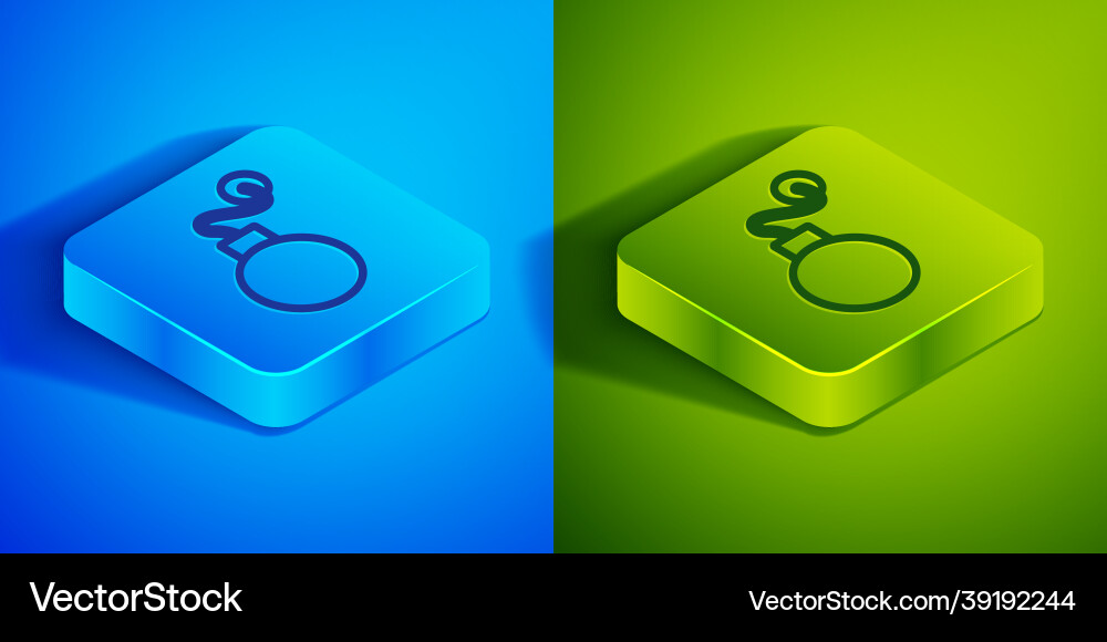 Isometric line bomb ready to explode icon isolated