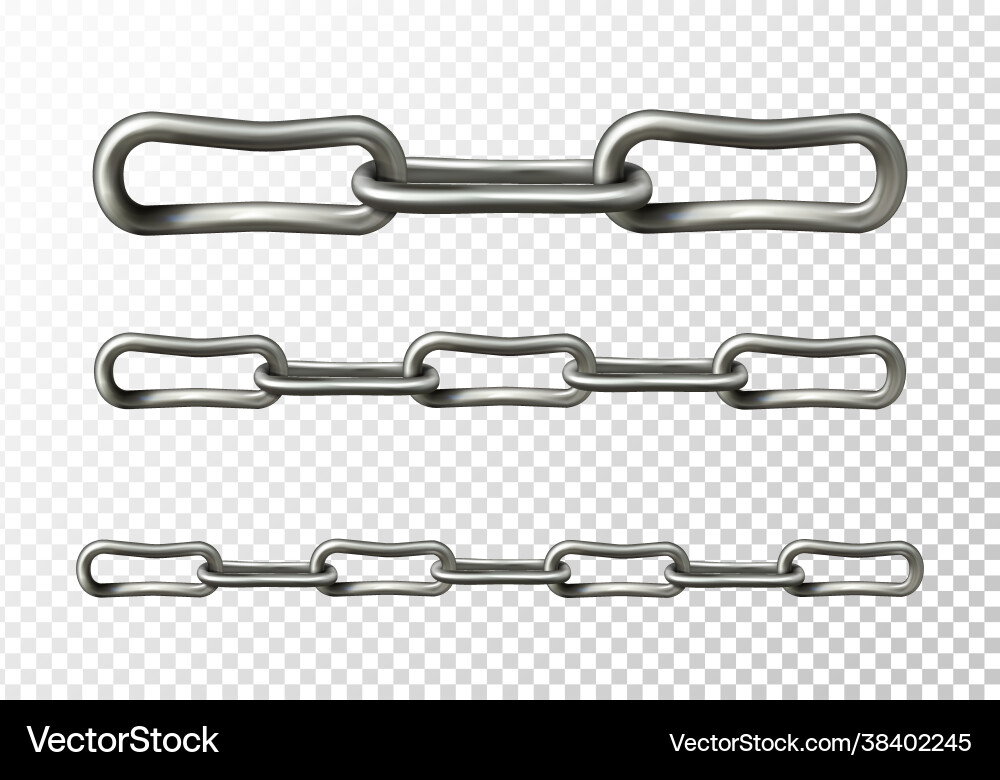 Metal chain links closeup Royalty Free Vector Image