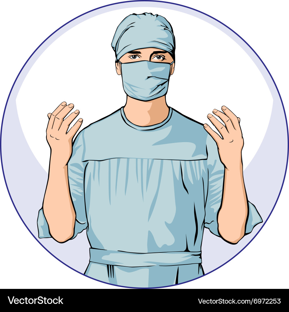 Surgeon ready for surgery Colour icon Royalty Free Vector