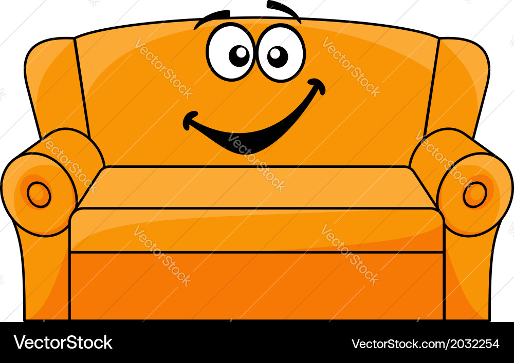 Cartoon upholstered couch Royalty Free Vector Image