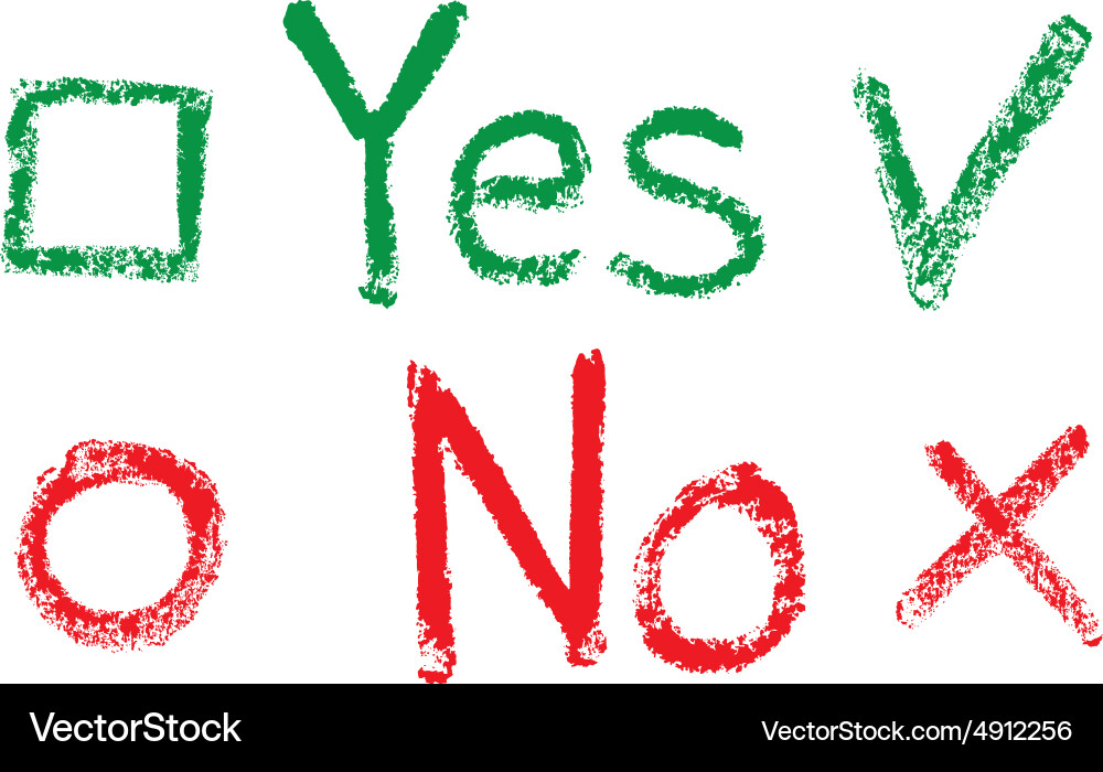 Yes No check boxes Royalty Free Vector Image - VectorStock