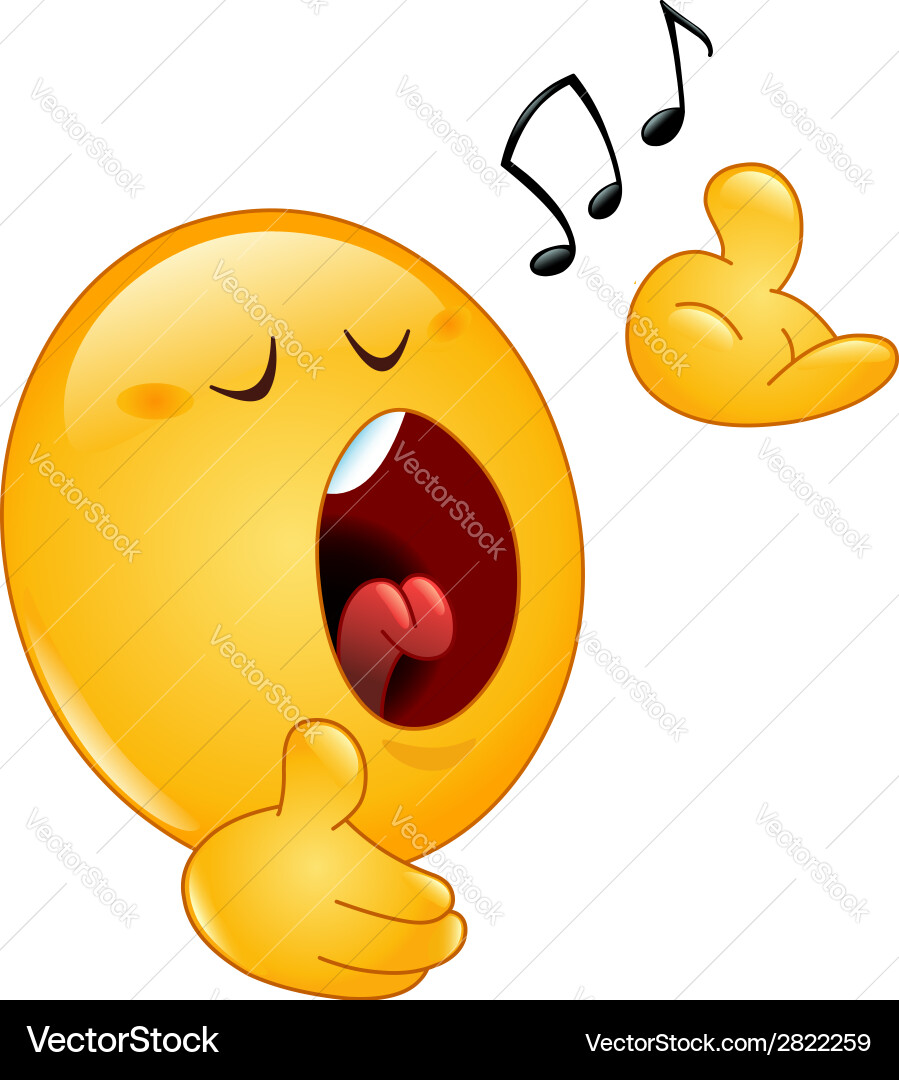Singing emoticon Royalty Free Vector Image - VectorStock