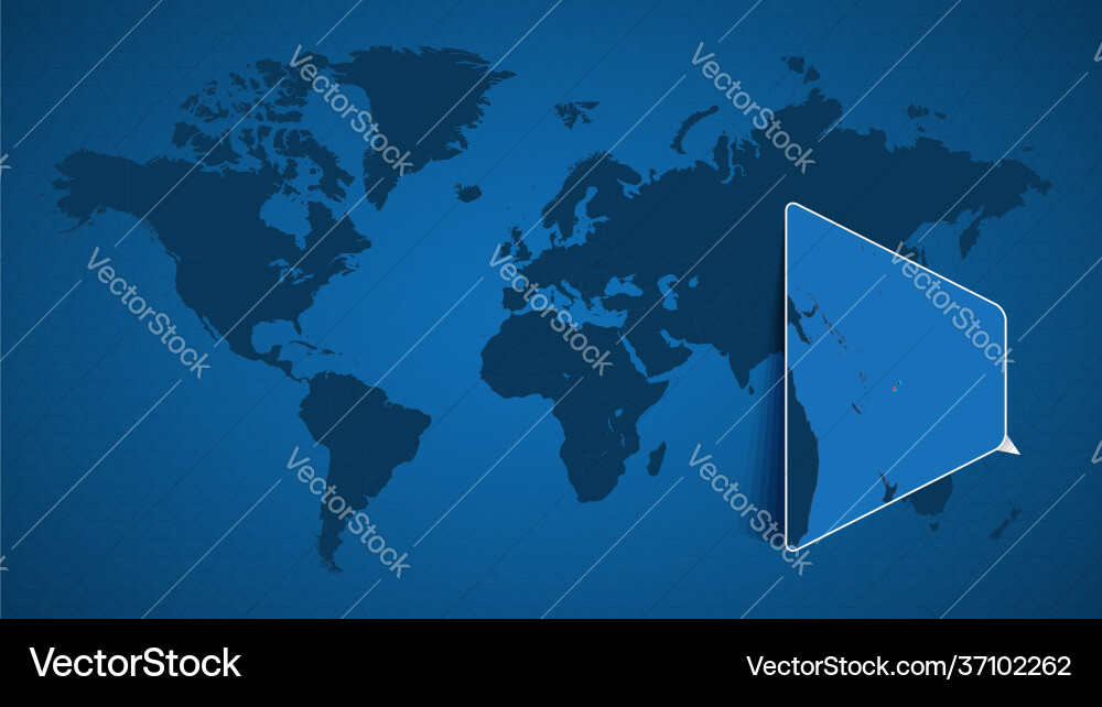 Detailed world map with pinned enlarged map Vector Image