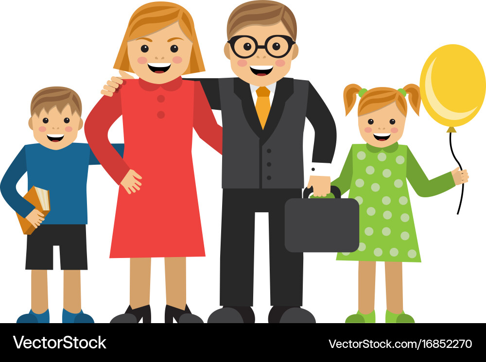 Happy cartoon family Royalty Free Vector Image