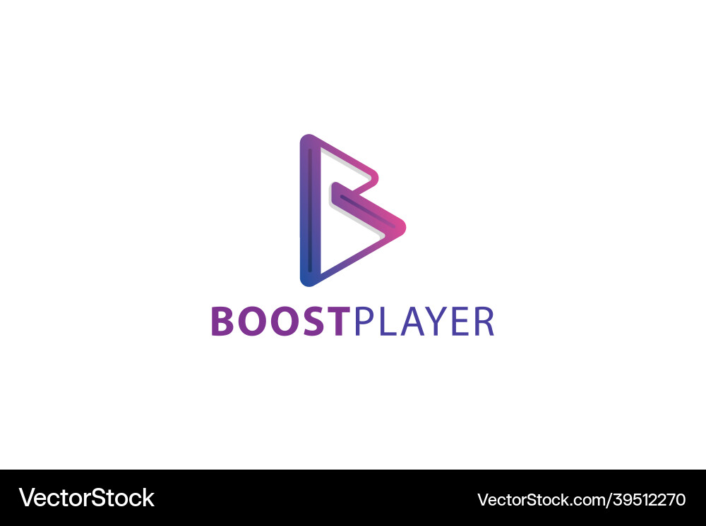 Letter b creative 3d modern boost player logo Vector Image
